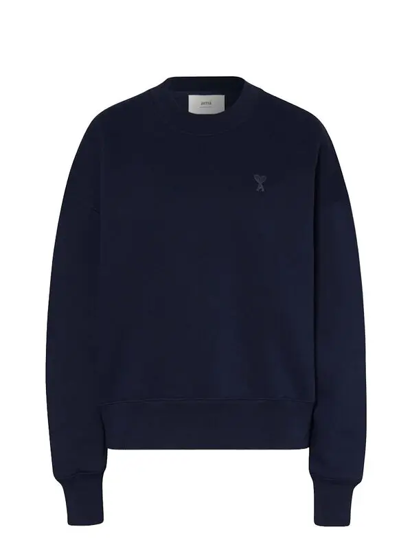Ami Logo Sweatshirt - Navy Blue