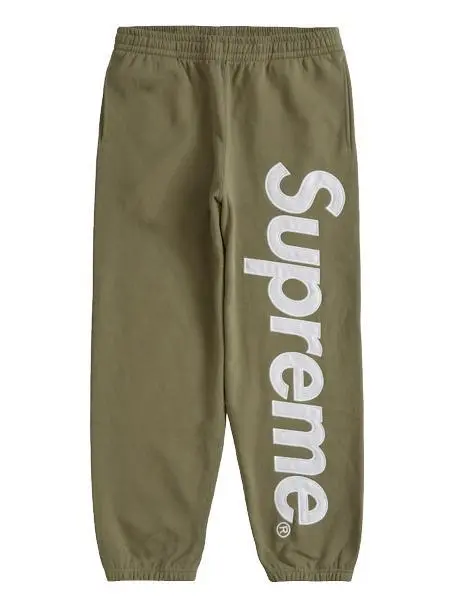 Supreme Satin Appliqué Sweatpant - Light Olive