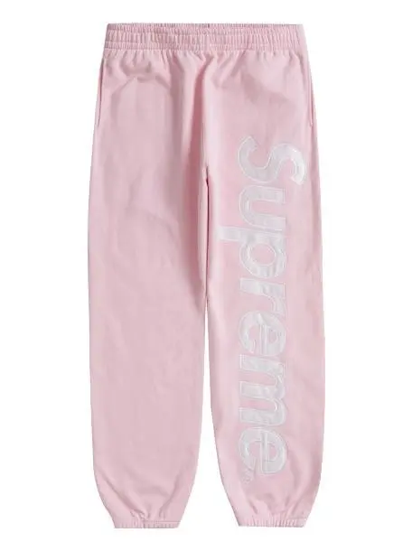 Supreme Satin Appliqué Sweatpant - Light Pink