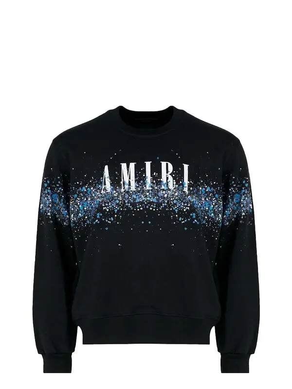 Amiri Crystal Splash Logo Sweatshirt - Black/blue