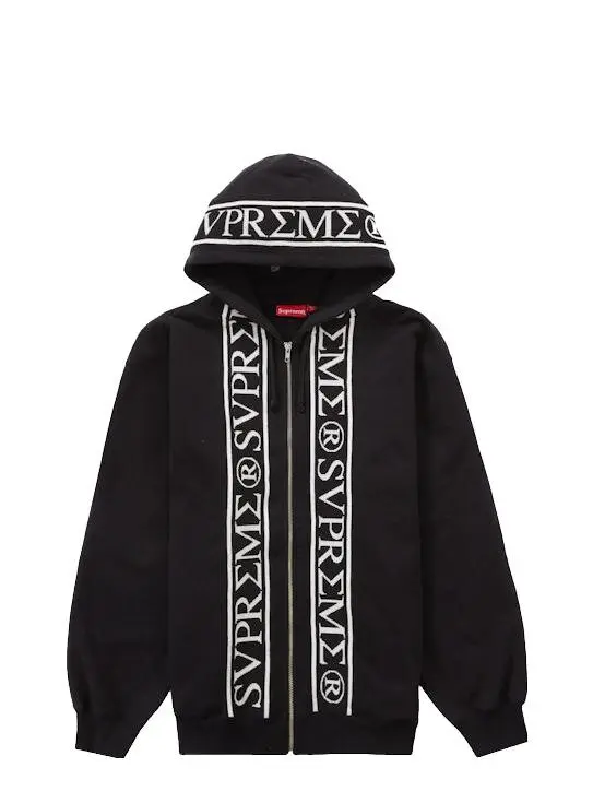 Supreme Hooded Zip-up Sweatshirt - Black