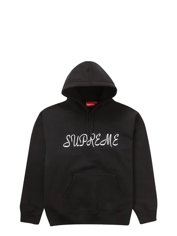 Supreme Script Hooded Sweatshirt - Black