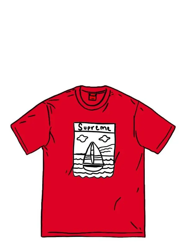 Supreme Sailboat Tee Shirt - Red