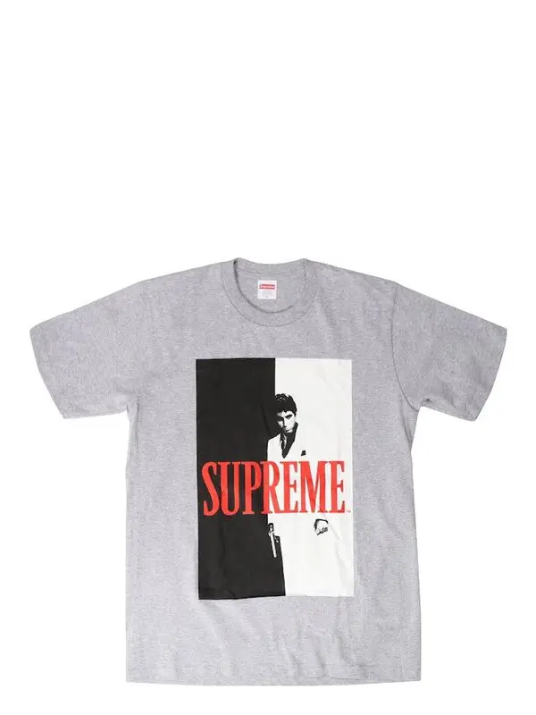 Supreme Scarface Split Tee Shirt - Heather Grey