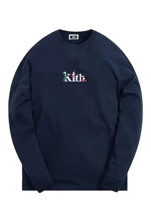 Kith Serif Elf Long Sleeve Tee Shirt - Nocturnal