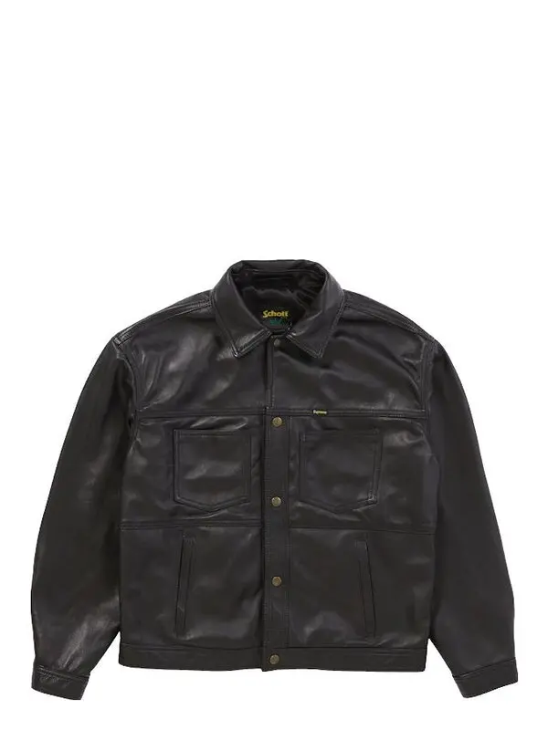 Supreme Schott Leather Work Jacket - Black