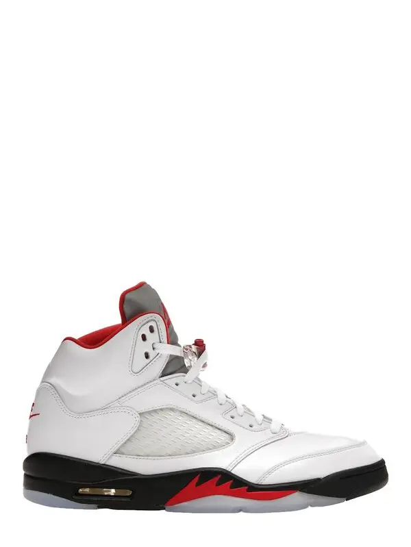 JORDAN Retro Fire Red Silver Tongue - White/black/metallic Silver