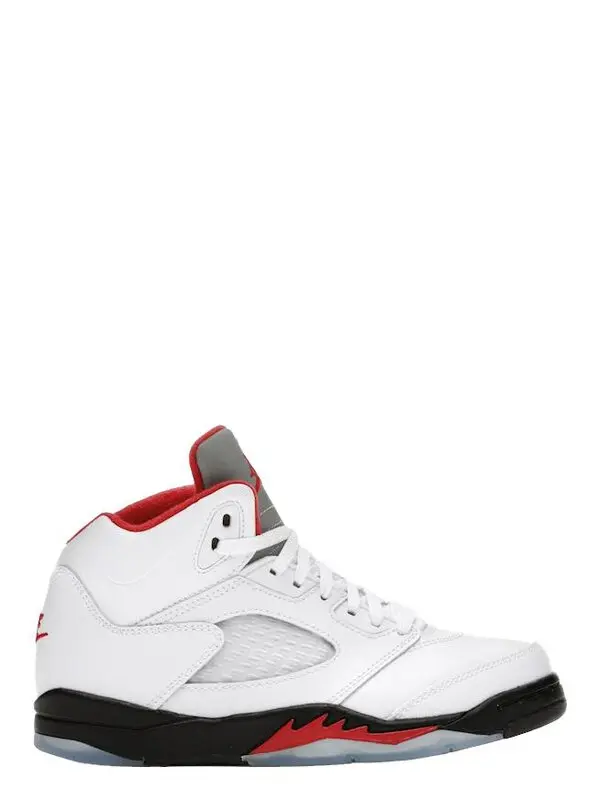 JORDAN 5 Retro Fire Red Silver Tongue - White/black/metallic Silver