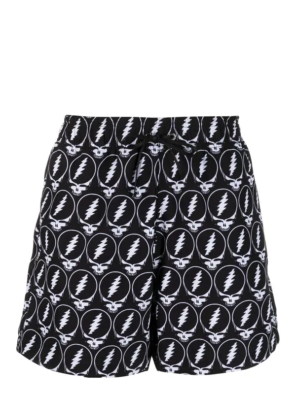 Amiri Grateful Dead Skull Swim Shorts - Black