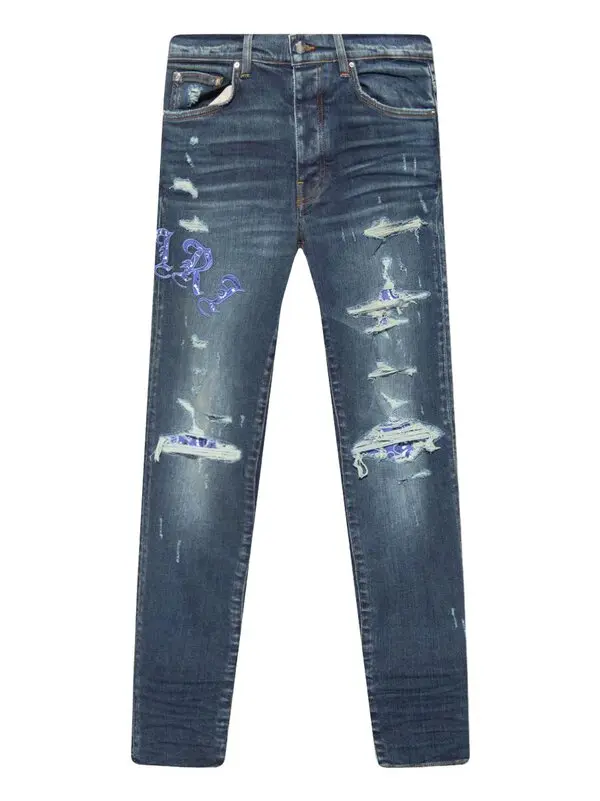 Amiri Distressed Skinny Jeans - Blue