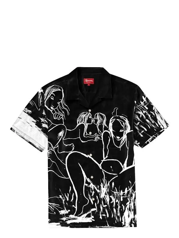 Supreme Rita Ackermann Rayon Short Sleeve Shirt - Black