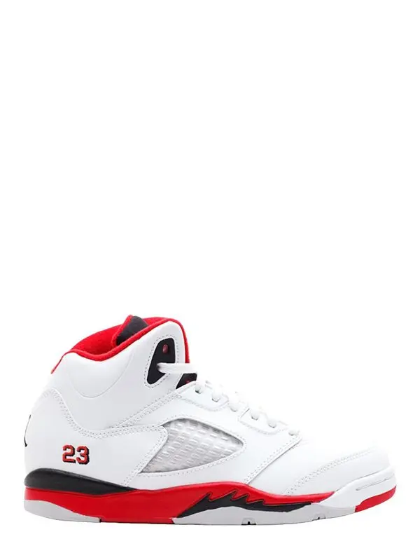 JORDAN 5 Retro Tongue - White/fire Red/black