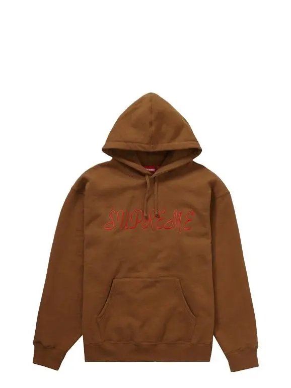 Supreme Script Hooded Sweatshirt - Light Brown