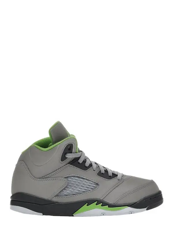 JORDAN 5 Retro Preschool Sneakers - Silver/green Bean/flint Grey