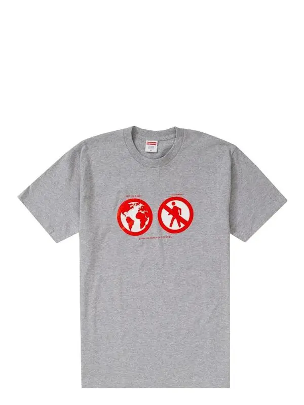 Supreme Save The Planet Tee Shirt - Heather Grey