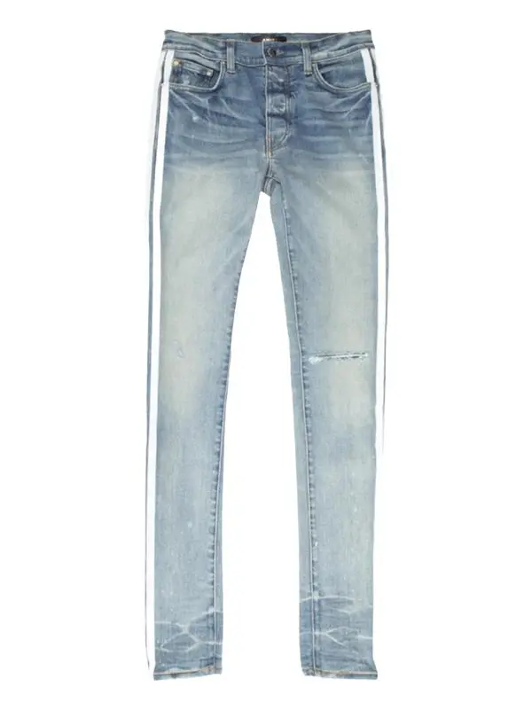Amiri Flocked Track Jeans - Clay Indigo