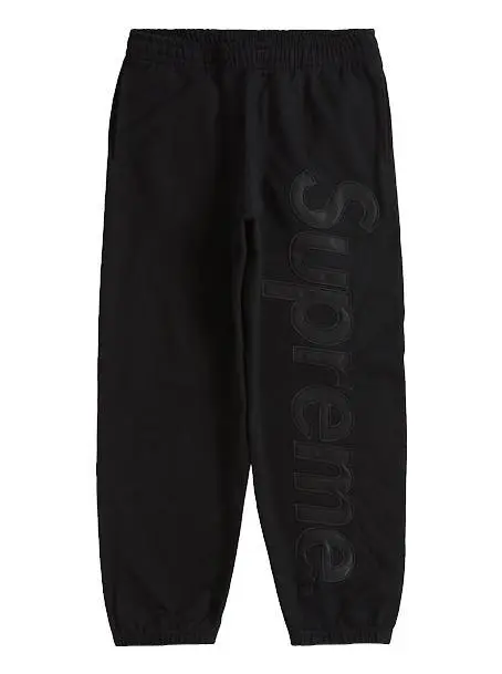 Supreme Satin Appliqué Sweatpant - Black