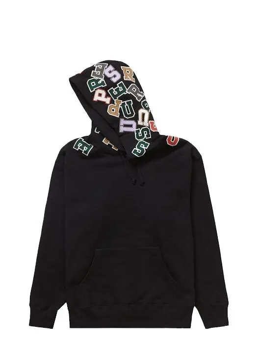 Supreme Scattered Appliqué Hooded Sweatshirt - Black