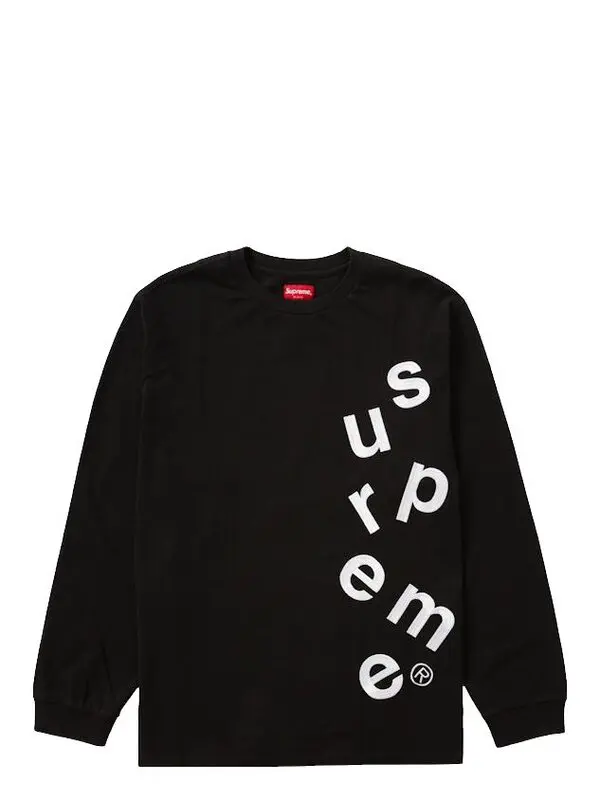 Supreme Scatter Logo Long Sleeve Top - Black