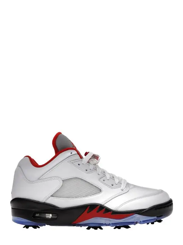 JORDAN Retro Low Golf Fire Red Sneakers - White/black/metallic Silver