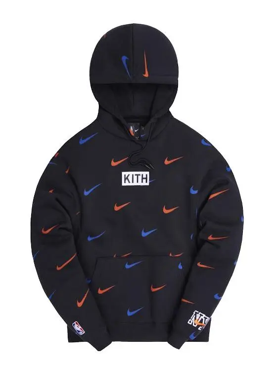 Kith Nike For New York Knicks Aop Hoodie - Black