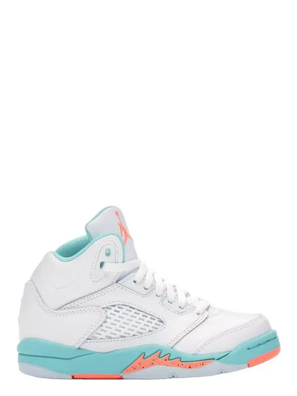 JORDAN 5 Retro - White/crimson Pulse/light Aqua