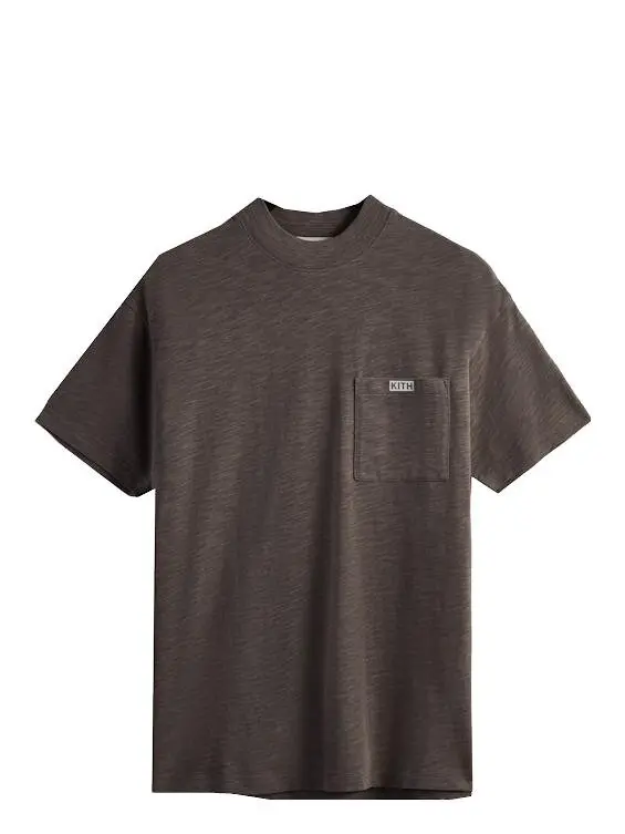 Kith Mock Neck Jfk Pocket Tee Shirt - Overcast