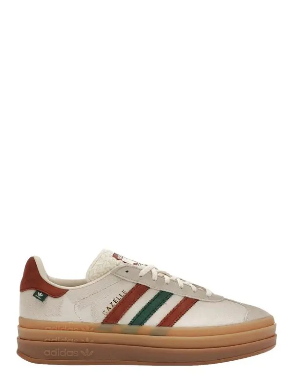 Adidas Gazelle Bold Maple Leaf Sneakers - Cream White/wild Sepia/collegiate Green