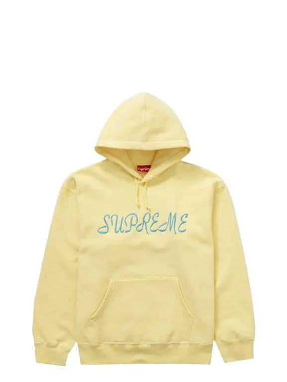 Supreme Script Hooded Sweatshirt - Light Yellow