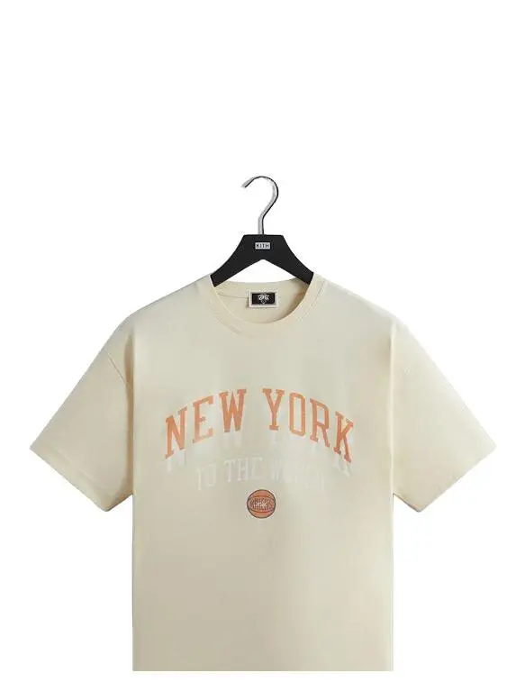 Kith New York Knicks Ny To The World Vintage Tee Shirt - Sandrift
