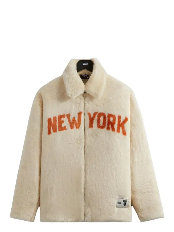Kith New York Knicks Faux Fur Coaches Jacket - Silk