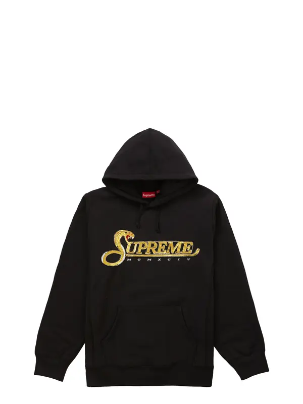 Supreme Sequin Viper Hooded Sweatshirt - Black