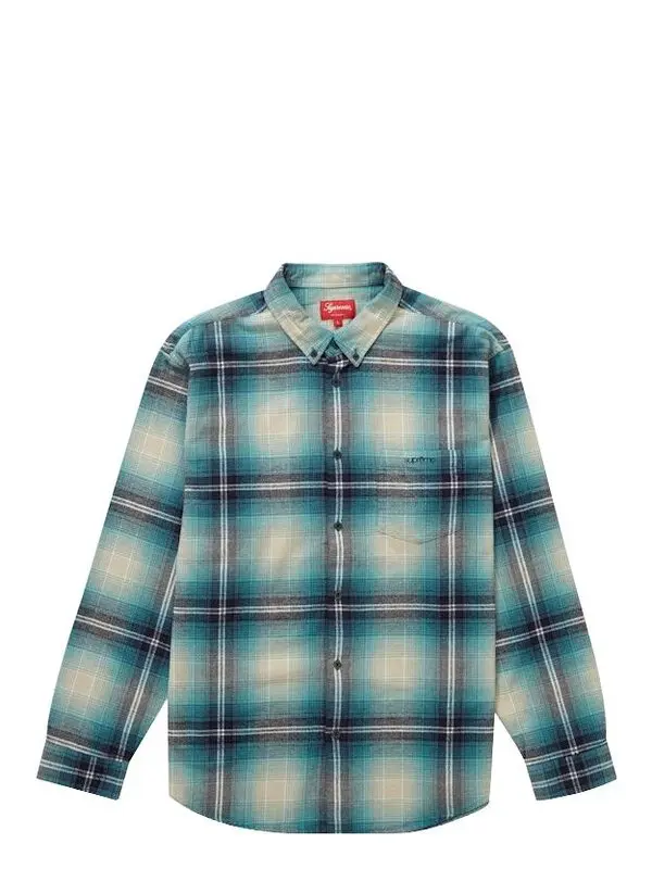 Supreme Shadow Plaid Flannel Shirt - Blue