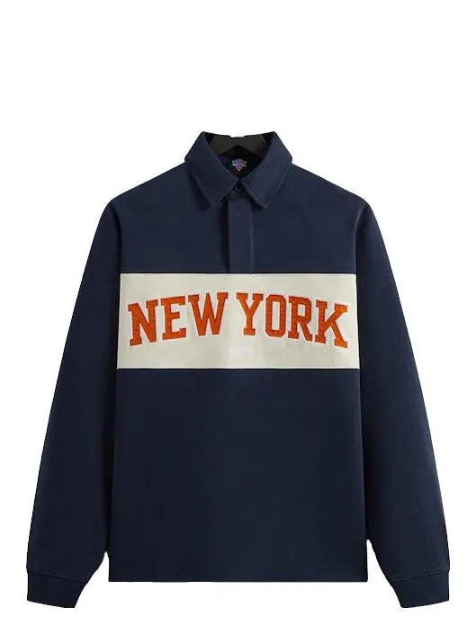 Kith New York Knicks Long Sleeve Rugby Shirt - Nocturnal