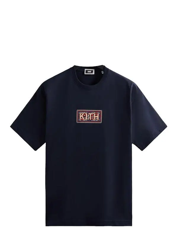 Kith Needlepoint Classic Logo Tee Shirt - Nocturnal