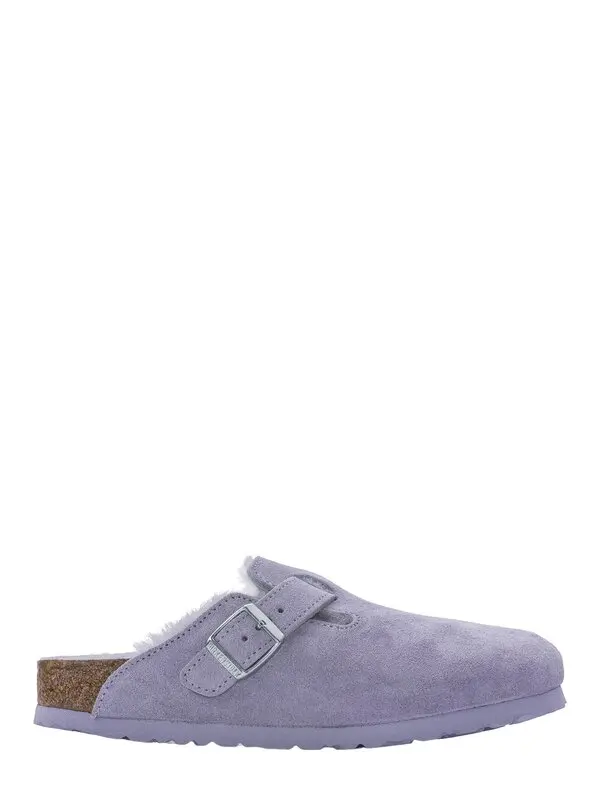 BIRKENSTOCK Boston Shearling Suede Clogs - Purple Fog