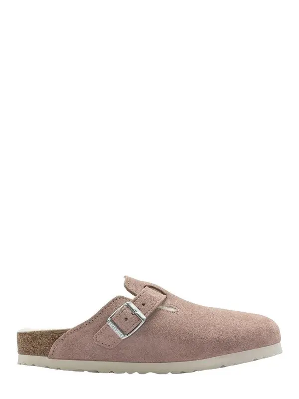 BIRKENSTOCK Boston Shearling Suede Clogs - Pink Clay