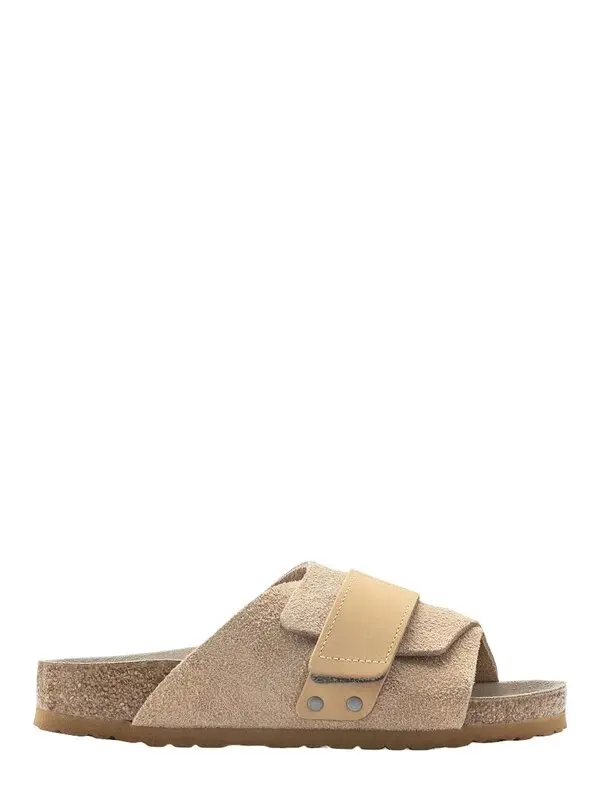 BIRKENSTOCK Kyoto Nubuck Suede Slides - Clay