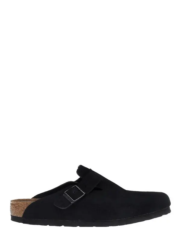 BIRKENSTOCK Boston Soft Footbed Suede Clogs - Black