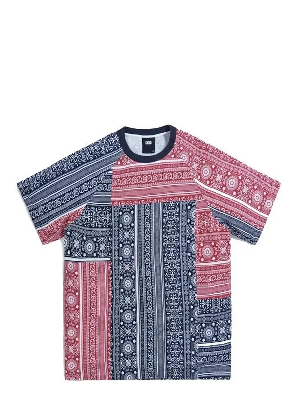 Kith Patchwork Howard Tee Shirt - Red/navy Blue