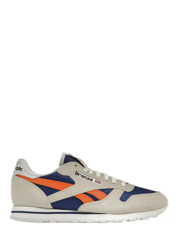 REEBOK Classic Leather Bronze 56k Sneakers - Chalk/classic Cobalt Blue/slam Orange