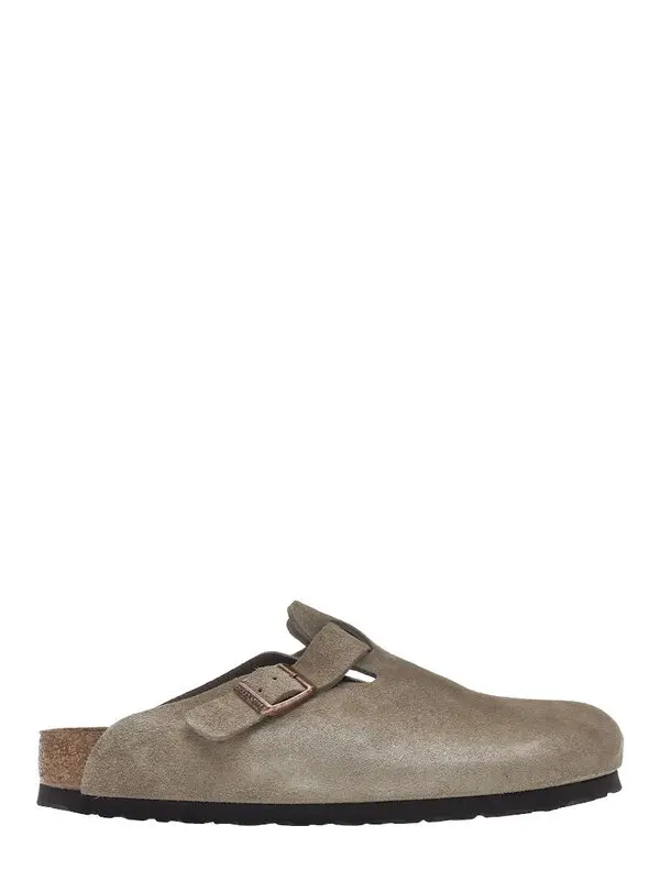 BIRKENSTOCK Boston Soft Footbed Suede Clogs - Taupe