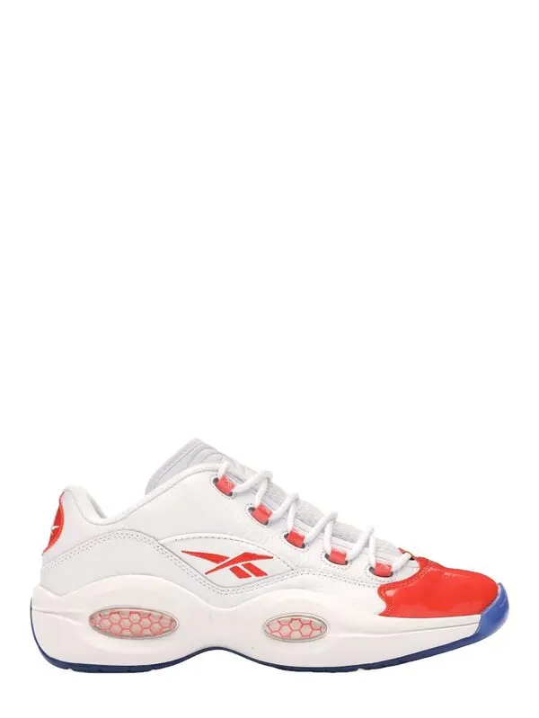 REEBOK Question Low Patent Toe Sneakers - White/vivid Orange/reebok Ice