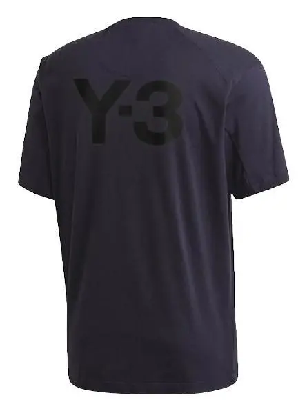 Adidas Y3 Classic Back Logo Tee Shirt - Blue/legend Ink