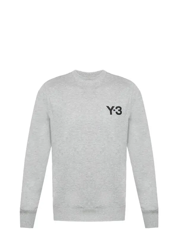 Adidas Y3 Classic Logo Front Crew Sweater - Heather Grey