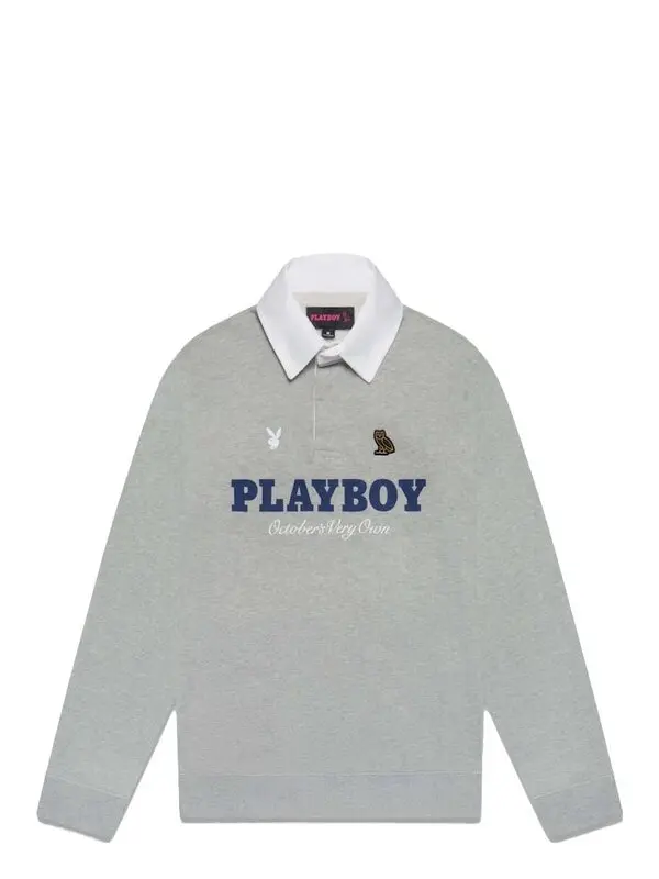 OVO Playboy Rugby Polo Shirt - Heather Grey