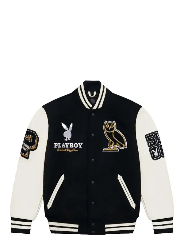 OVO Playboy Varsity Jacket - Black