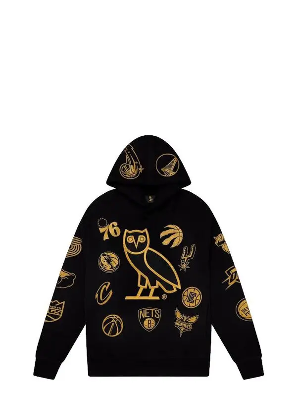 OVO Nba Team Icons Og Owl Hoodie - Black