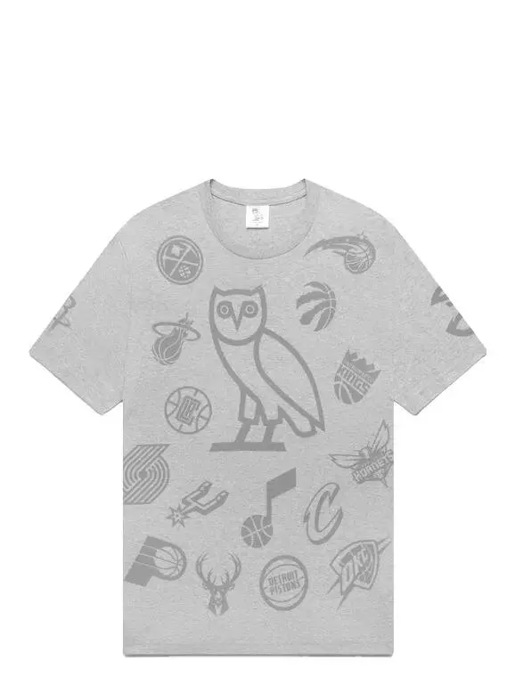 OVO Nba Team Icons Og Owl T-shirt - Heather Grey