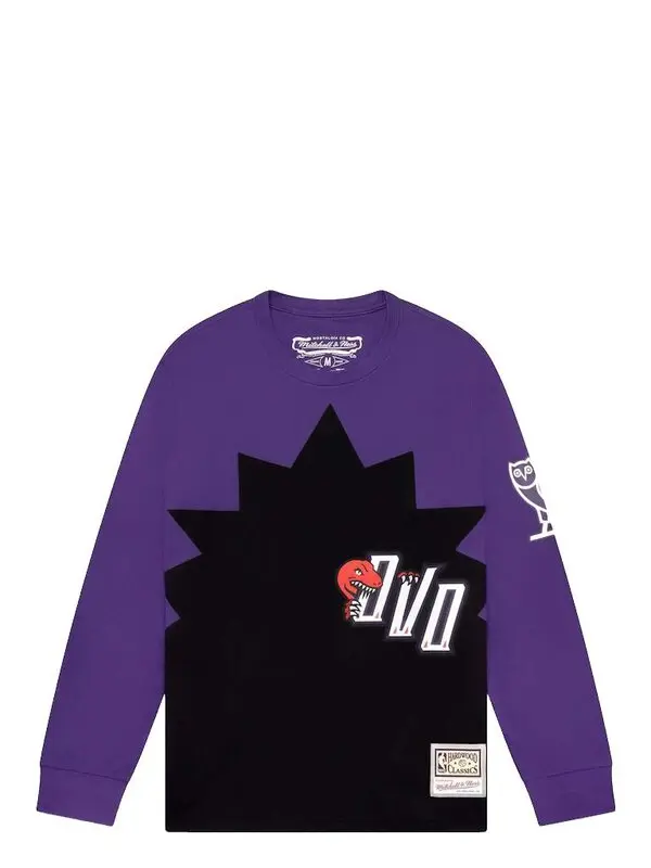 OVO Mitchell And Ness '95 Raptors Longsleeve T-shirt - Black/purple